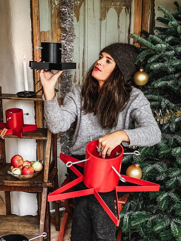 Stable Mini Christmas Tree Stand in Matt Black Metal