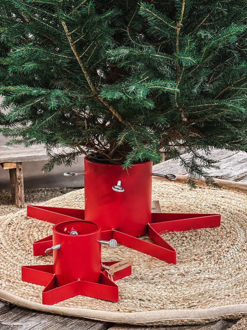 Christmas Tree Stand Star in Red Matt Metall - by Benson