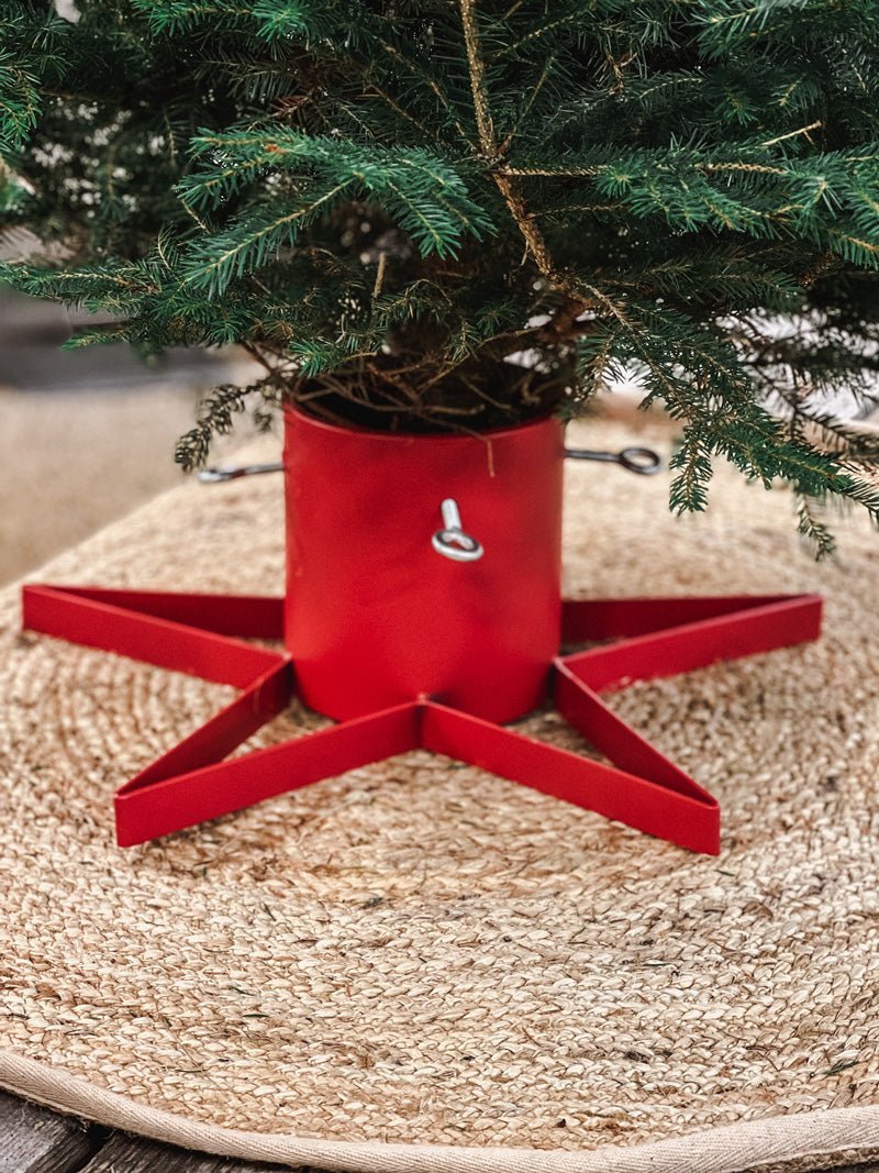 Christmas Tree Stand Star in Red Matt Metall - by Benson